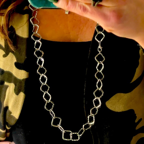 Jewelry | 32 Inch Necklace With Open Diamond Shapes And Textured To ...